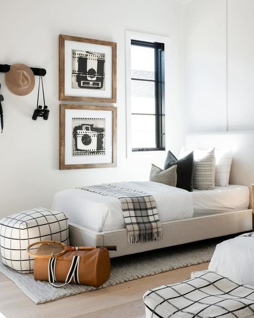 Dean Sand Twin Upholstered Panel Bed Living Spaces